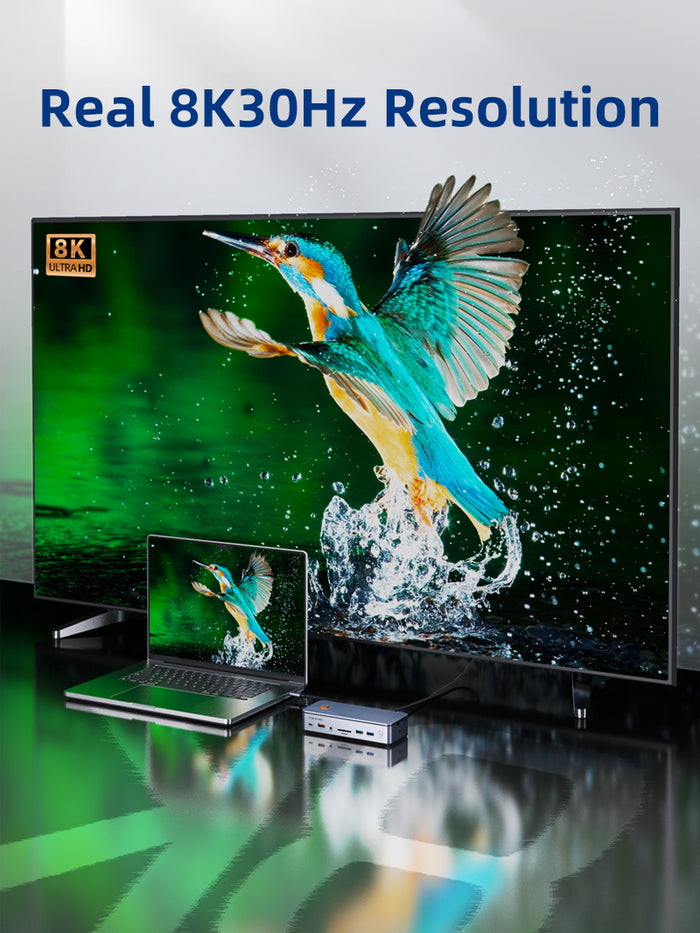 8K USB Laptop Docking Station Dual HDMI Three Monitors for ASUS Dell M