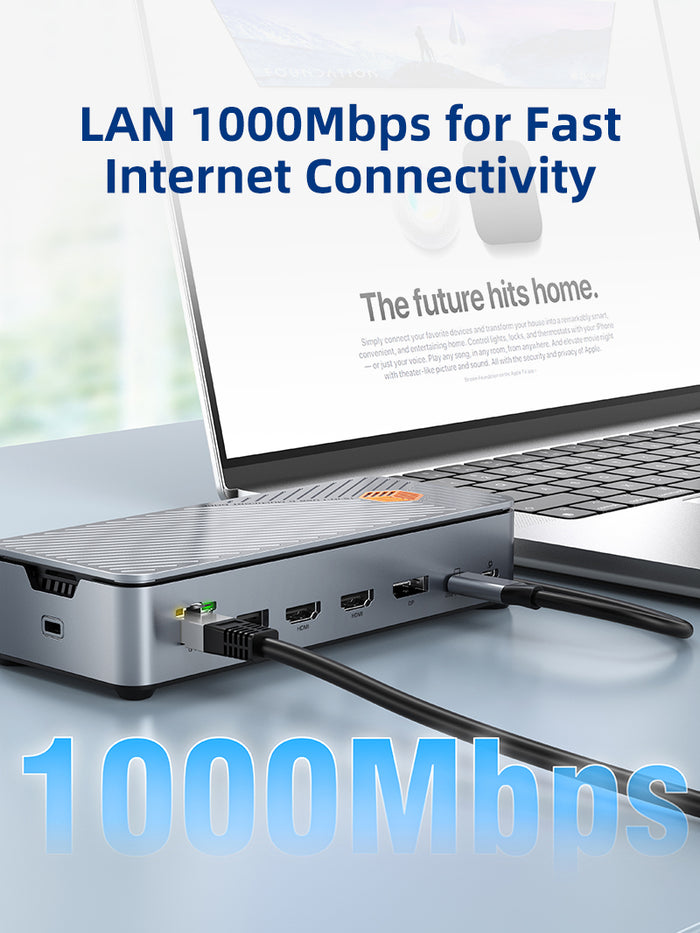 15 In 1 Desktop Universal Type-c Docking Station with 3 Monitor 2 HDMI ...