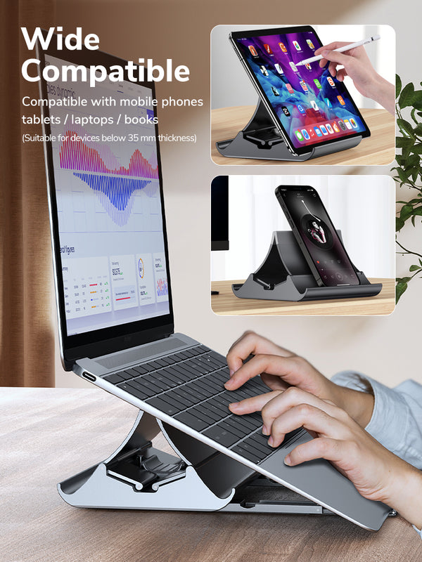 Vertical Laptop Stand for Desk Auto Gravity Locking Holder - CABLETIME