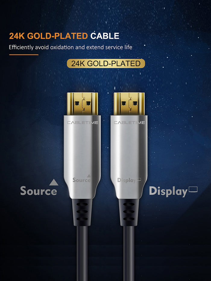 Active Fiber Optical HDMI 2.0 Cable（AOC) 4K 60Hz - CABLETIME