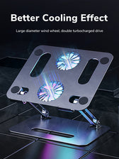 Folding Adjustable Laptop Stand Holder with Cooling Fan - CABLETIME