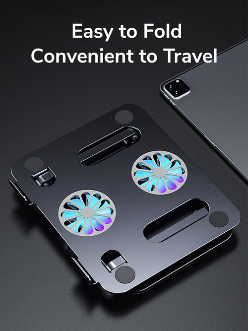 Folding Adjustable Laptop Stand Holder with Cooling Fan - CABLETIME